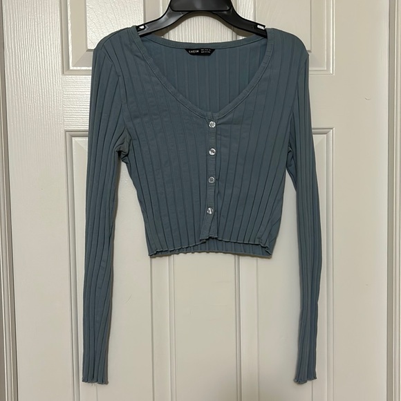 SHEIN | Tops | Light Blue Shein Cropped Long Sleeve S | Poshmark